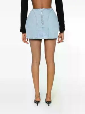 MUGLER Padded Denim Mini Skirt