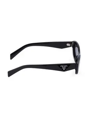Prada Symbole Oval Frame Sunglasses - Black