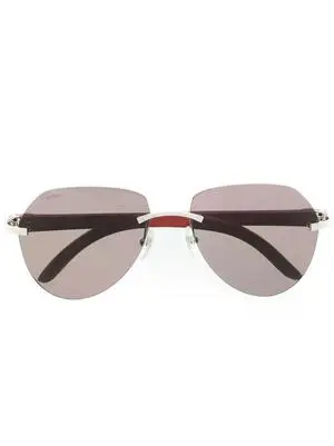 Cartier Tinted Pilot-frame Sunglasses - Silver