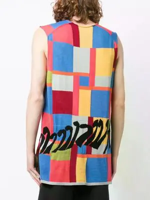 Comme Des Garçons Geometric-print Sleeveless Top