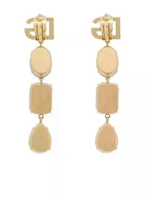 Dolce & Gabbana Logo-plaque Crystal-embellished Earrings
