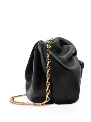 Burberry Leather Clutch With Rose Detailing - Black