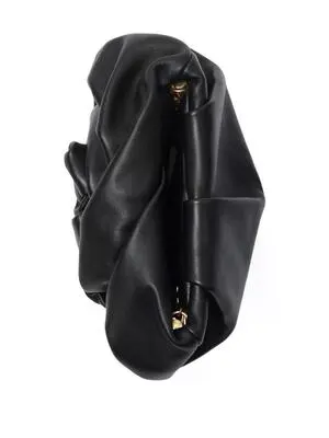 Burberry Leather Clutch With Rose Detailing - Black