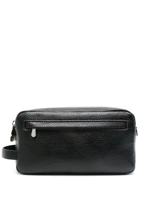 Brunello Cucinelli Leather Wash Bag - Black