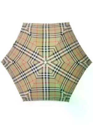 Burberry Check-print Folding Umbrella - Neutrals