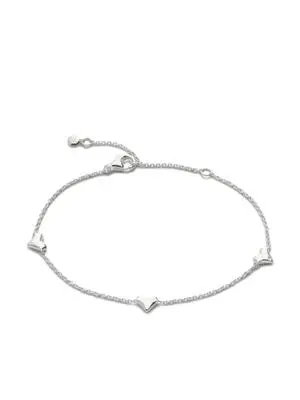 Monica Vinader Heart Station Chain Bracelet In Sterling - Silver
