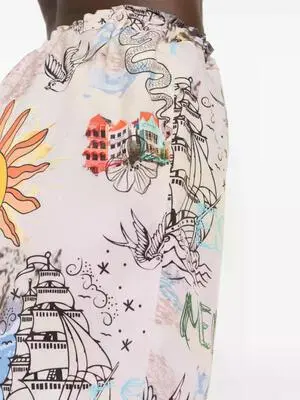 AMIR SLAMA Graphic-print Silk Shorts