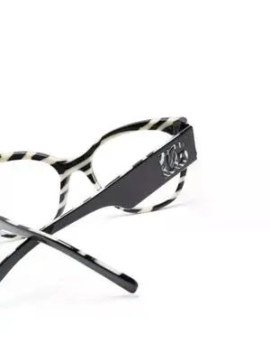 Dolce & Gabbana Zebra-print Butterfly-frame Glasses