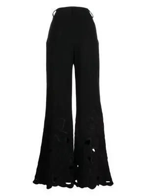 Elie Saab Embroidered Cut-out Flared Trousers