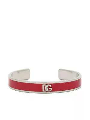 Dolce & Gabbana Logo-plaque Cuff Bracelet - Silver