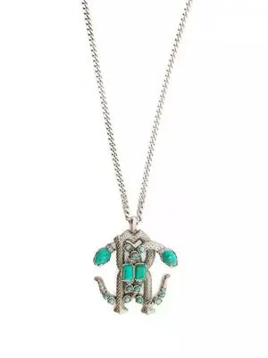 Roberto Cavalli Mirror Snake Pendant Necklace - Silver