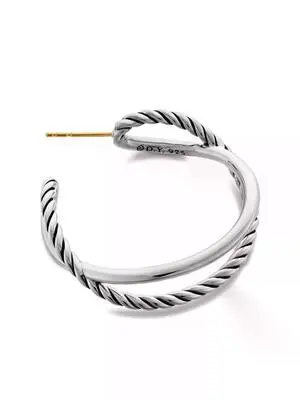 David Yurman Sterling Crossover Hoop Earrings