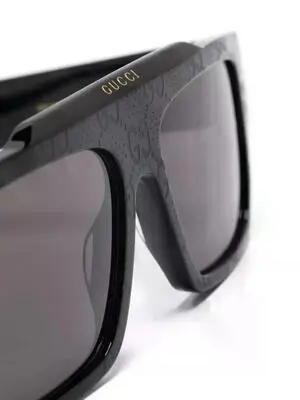 Gucci Gg Monogram Rectangle-frame Sunglasses