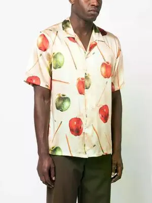 NAHMIAS Apple-motif Silk Shirt