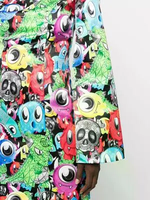 Philipp Plein Graphic-print Long-sleeve Dress