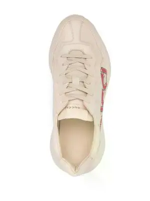 Gucci Logo-print Leather Sneakers - Neutrals