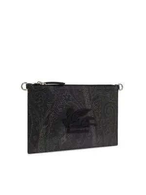 Etro Pegasus Patch Clutch - Black
