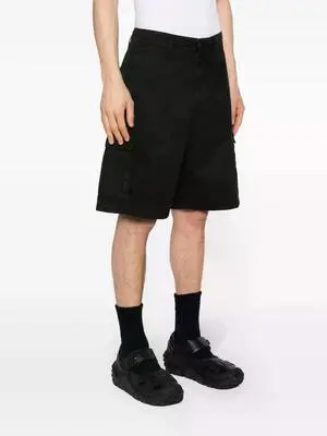 Stone Island Compass-badge Cotton Cargo Shorts - Black