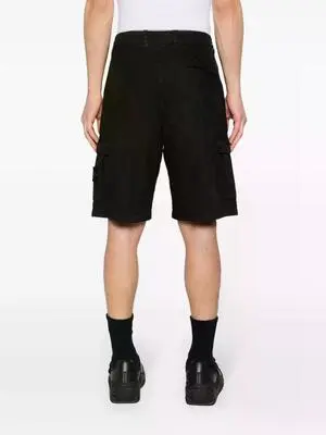 Stone Island Compass-badge Cotton Cargo Shorts - Black