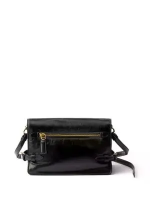 Prada Mini Leather Shoulder Bag - Black