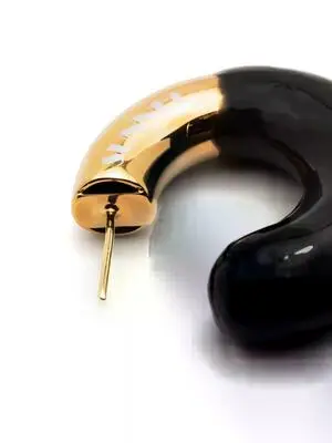 Sunnei Rubberized Small Hoop Earrings - Black