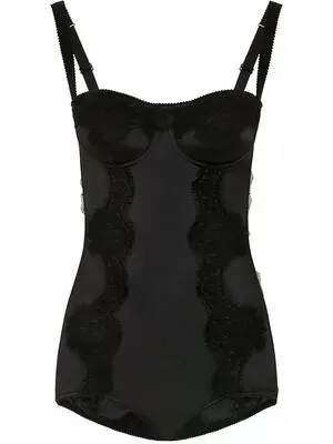 Dolce & Gabbana Lace-detail Balconette Bodysuit - Black