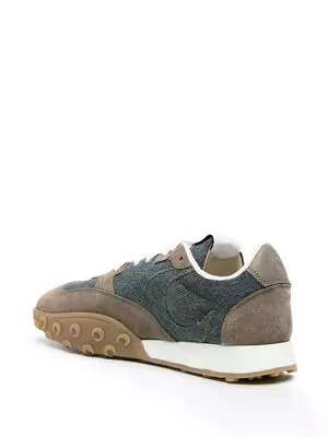 MARINE SERRE Paneled Denim And Suede Sneakers