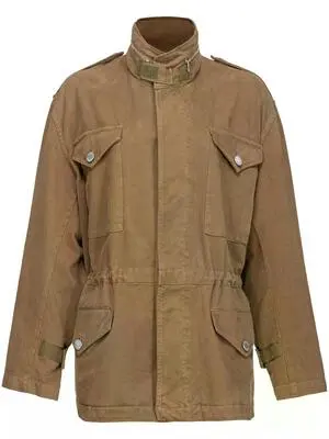 Pinko Cotton Overshirt High-neck Jacket