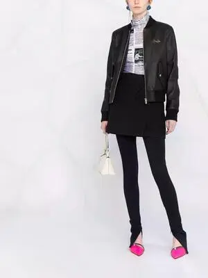 Philipp Plein Leather Bomber Jacket