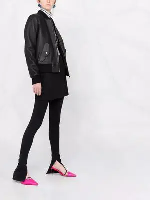 Philipp Plein Leather Bomber Jacket