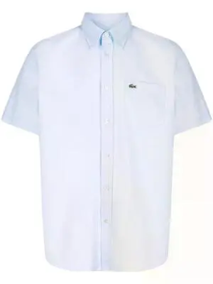 Lacoste Logo-patch Cotton Shirt - Blue