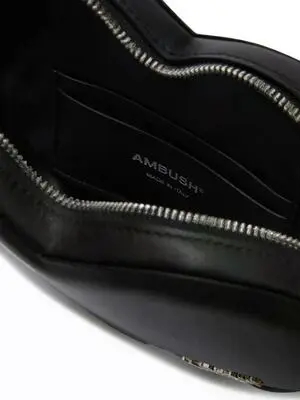 AMBUSH Heart Leather Crossbody Bag - Black