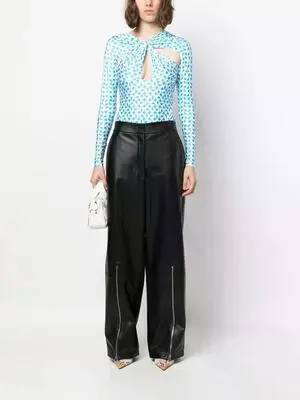 Coperni Geometric-print Long-sleeve Bodysuit