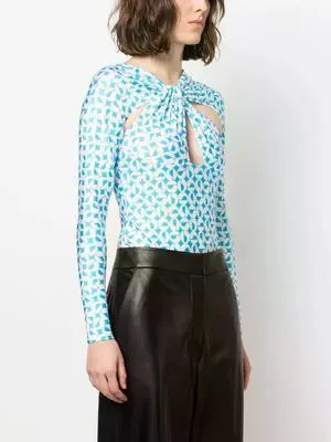 Coperni Geometric-print Long-sleeve Bodysuit