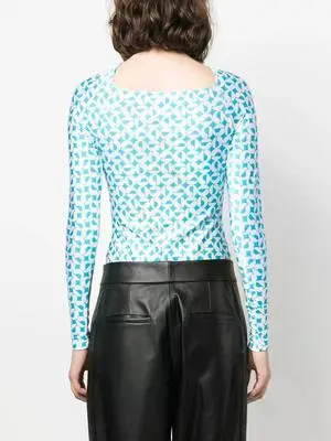 Coperni Geometric-print Long-sleeve Bodysuit