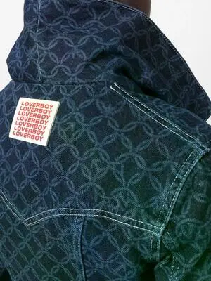 CHARLES JEFFREY Cropped Monogram-print Denim Jacket