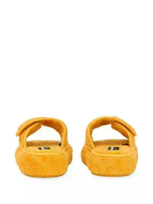 Dolce & Gabbana Logo-embroidered Terry Slippers - Yellow