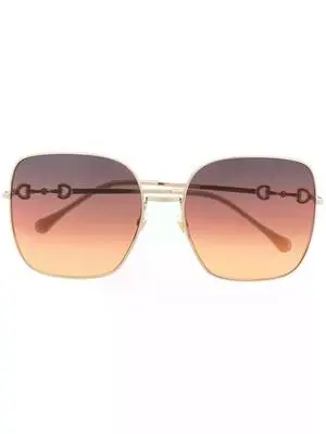 Gucci Square-frame Oversized Sunglasses - Gold