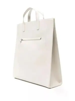 COURREGES Heritage Leather Tote Bag - Grey