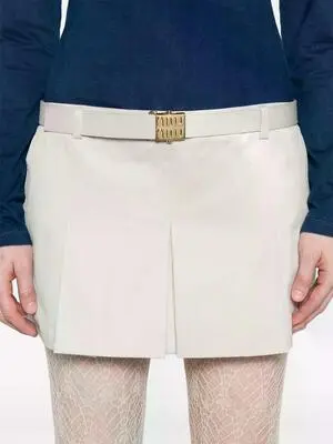 Miu Miu Logo-buckle Pleated Miniskirt