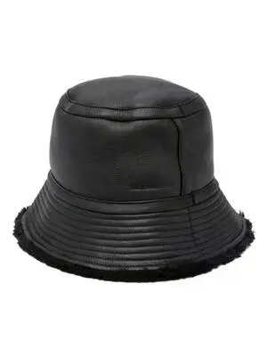 YVES SALOMON Reversible Shearling Bucket Hat - Black
