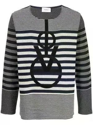 PORTS V Logo-embroidered Striped T-shirt