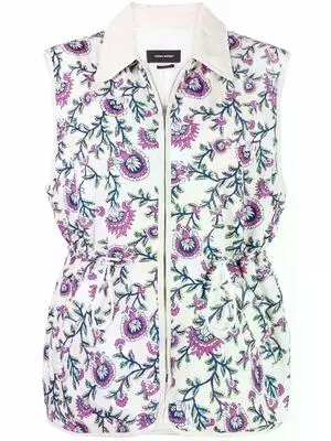 Isabel Marant Étoile Floral-print Gilet - Neutrals