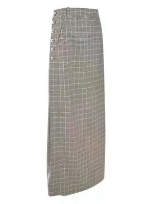 Rabanne Checked Midi Skirt