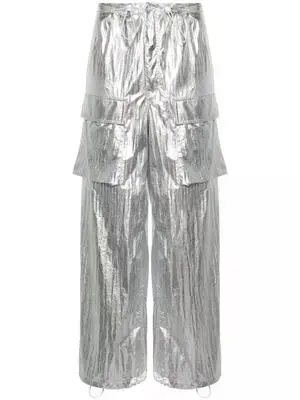 MAISON MARGIELA Drawstring-fastening Metallic Trousers - Silver