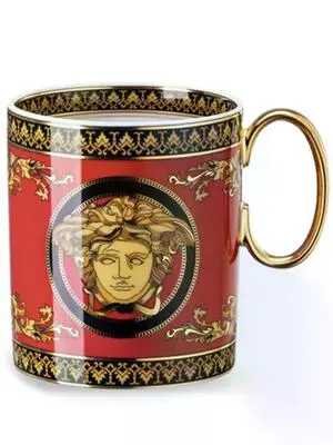 Versace Medusa Baroque-pattern Porcelain Mug - Red