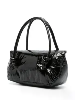 JIL SANDER Padded Leather Shoulder Bag - Black