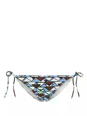 Prada Geometric-print Bikini Bottoms - Brown