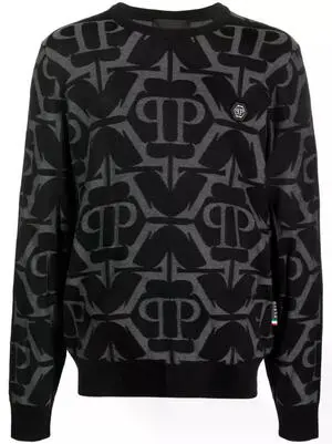 Philipp Plein Chrome Patterned Intarsia Sweatshirt