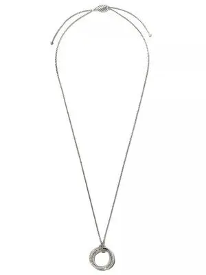 David Yurman Sterling Crossover Diamond Necklace